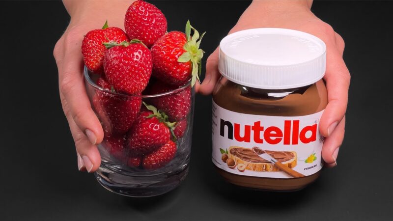 Só Morango e Nutella! Deliciosa sobremesa sem forno! receita de 5 minutos